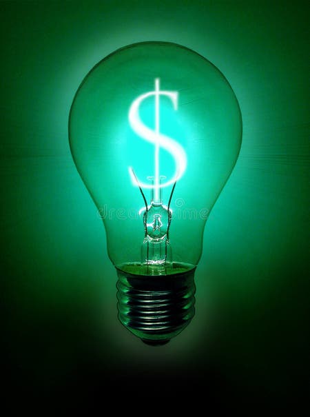 Money Light Bulb stock illustration. Illustration of bright - 13180548