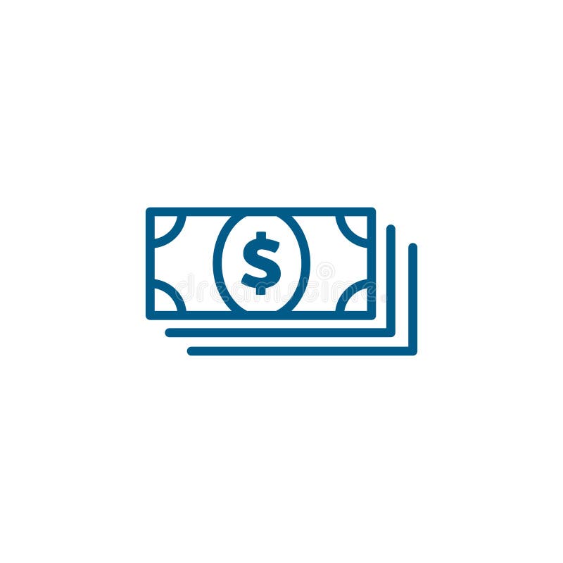 Money Line Blue Icon on White Background. Blue Flat Style Vector ...