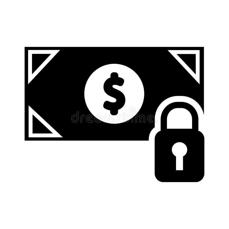 Money with lock Icon stock vector. Illustration of locked - 201511436
