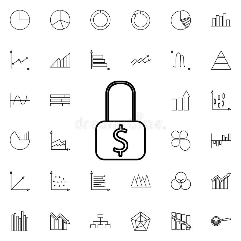 Money Lock Icon. Universal Set of Finance and Chart for Website Design ...