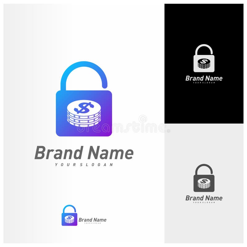 Money Lock Logo Vector Template. Lock with Money Logo Design Concept ...