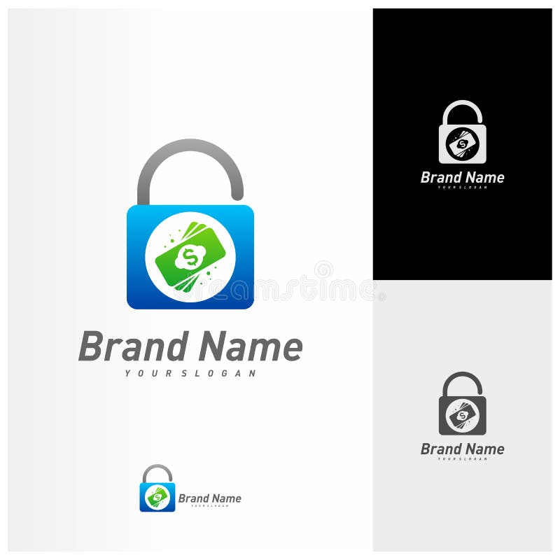 Money Lock Logo Vector Template. Lock with Money Logo Design Concept ...
