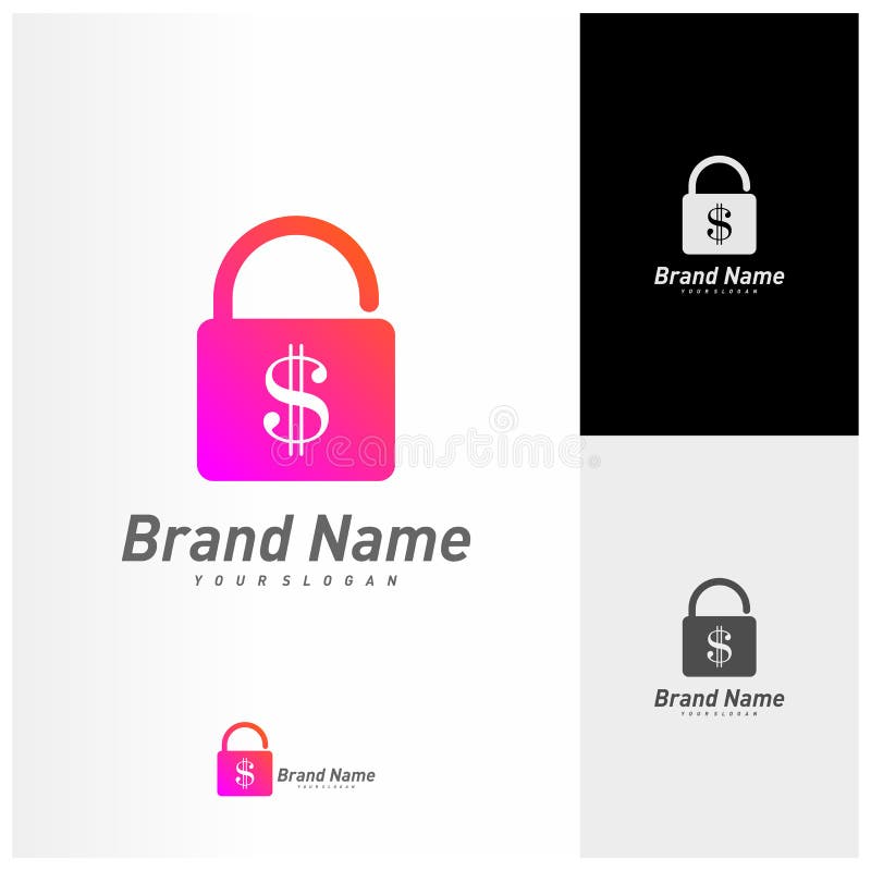 Money Lock Logo Vector Template. Lock with Money Logo Design Concept ...