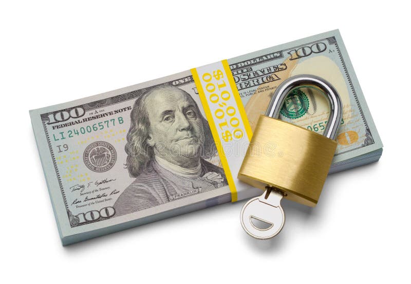 Money and Lock stock image. Image of retirement, padlock - 116908717