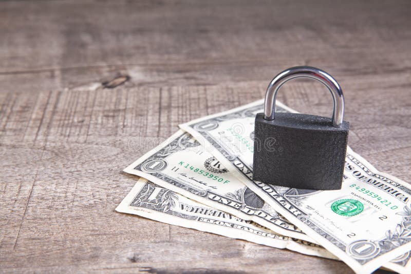 Money lock on the table stock image. Image of concept - 239013857