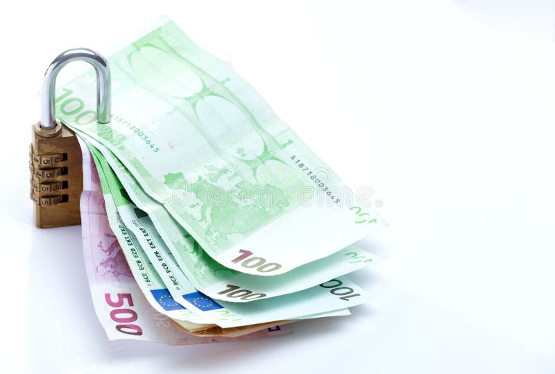 Money locked stock image. Image of financial, pile, padlock - 85045155