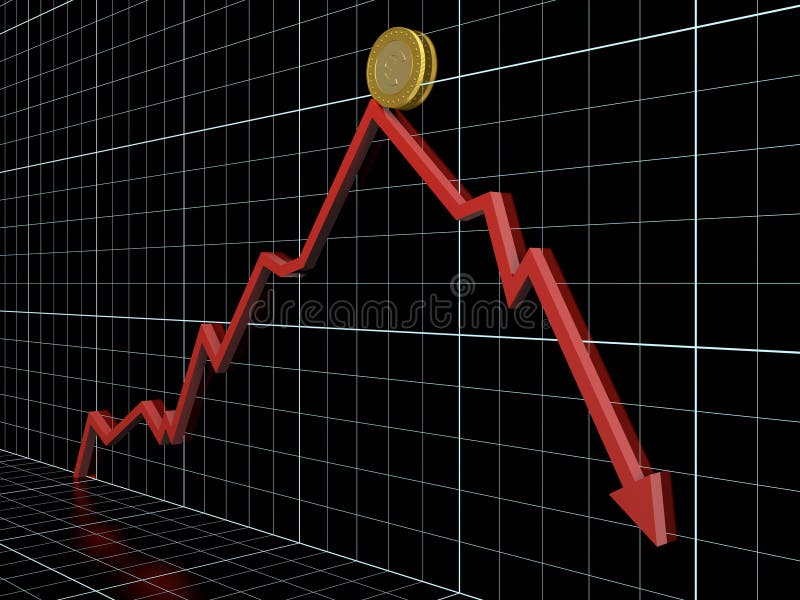 Money Loss, Down Arrow Stocks Graph, Concept of Financial Crisis ...