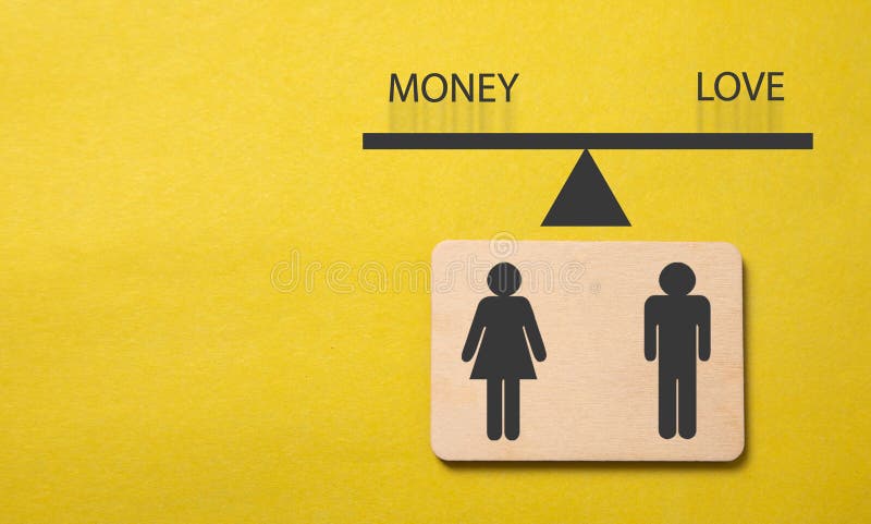 Money and Love Words on Scales Stock Illustration - Illustration of ...