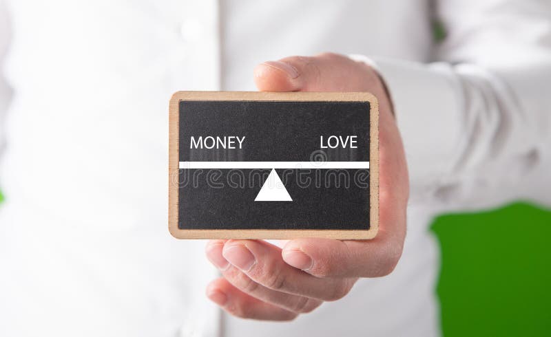 Money and Love Words on Scales Stock Illustration - Illustration of ...