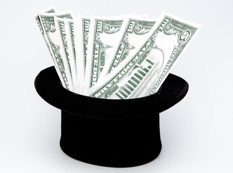 Top Hat and Money stock image. Image of isolated, burn - 63174565