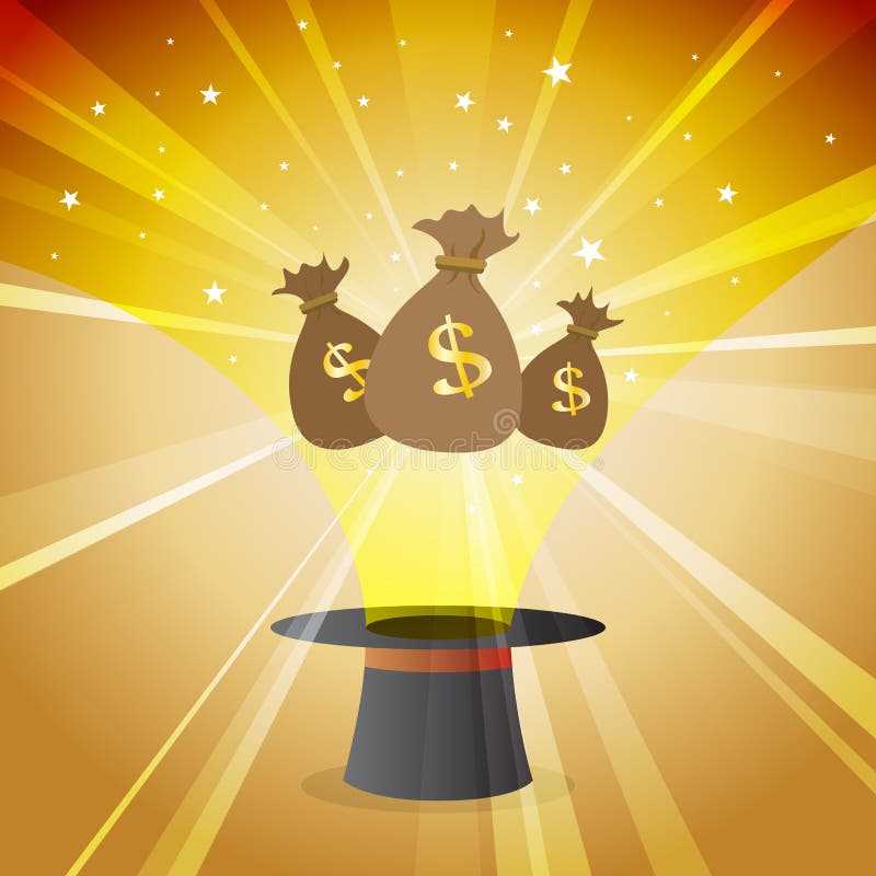 Money Magic Hat stock vector. Illustration of luck, concept - 32897199