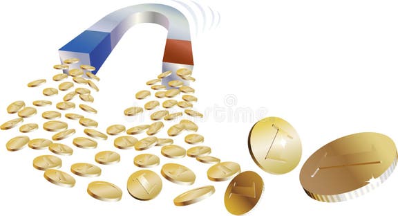 Money magnet stock vector. Illustration of coins, attract - 3420098