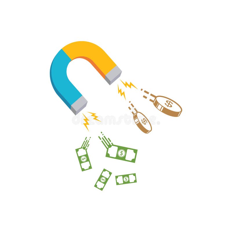 Money Magnet,benefit Earnings Vector Illustration Concept Stock Vector ...