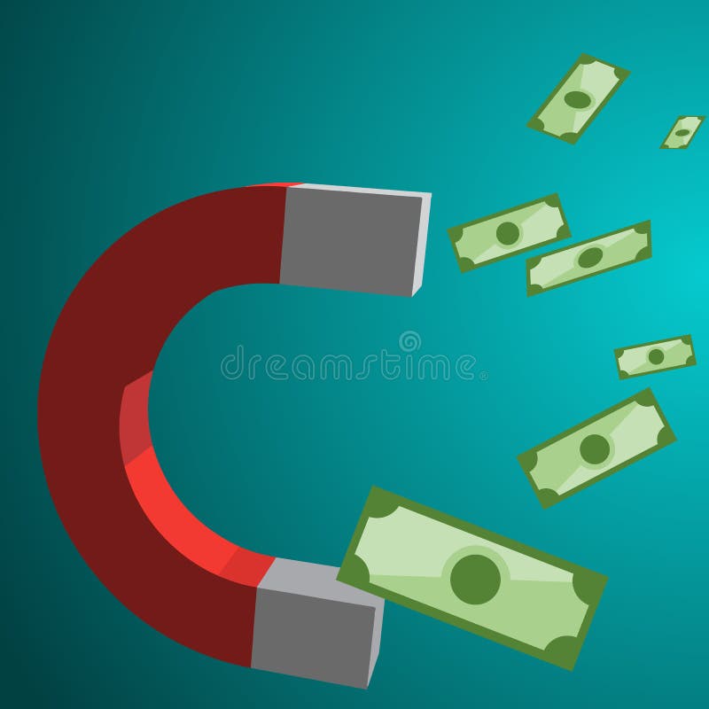 Money Magnet Business Concept Stock Illustration - Illustration of ...