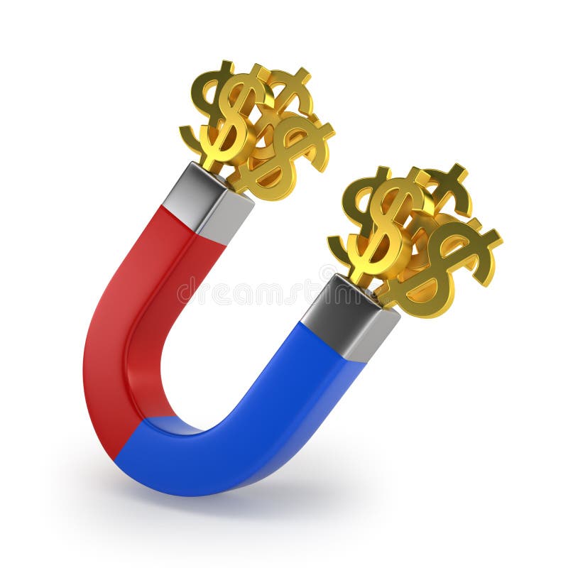Money magnet 3d stock illustration. Illustration of dollar - 88977565