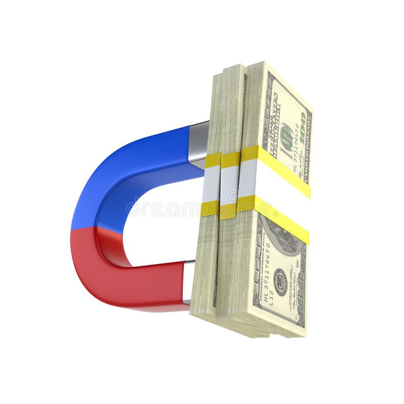 Money magnet stock vector. Illustration of coins, attract - 3420098