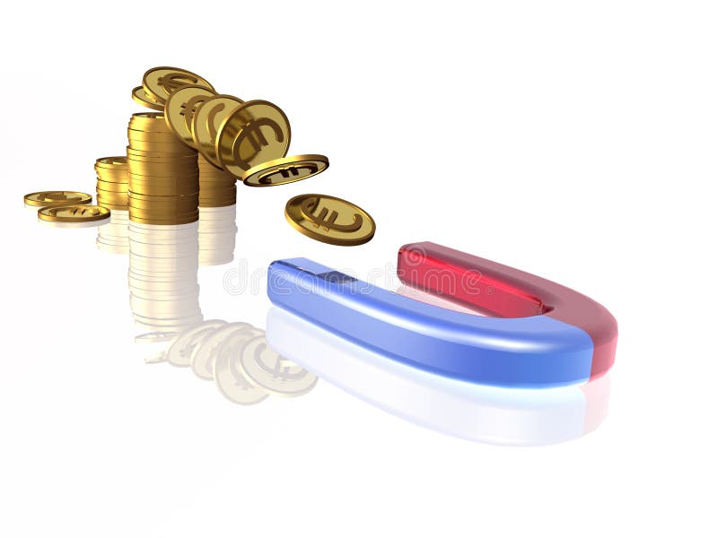 Money and magnet stock illustration. Illustration of success - 149590212
