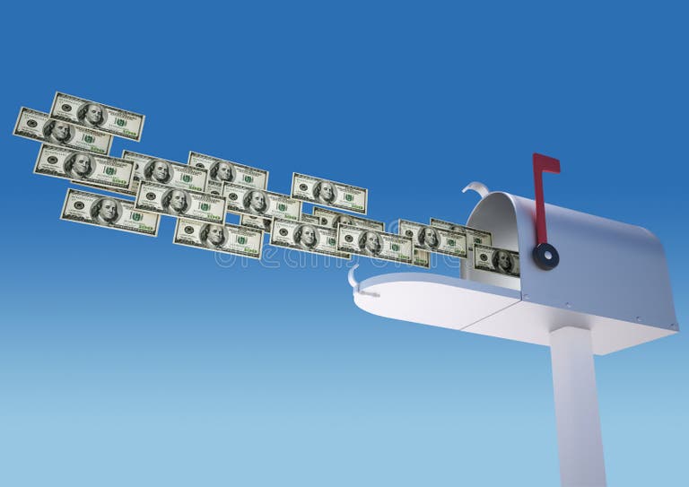 Money in mailbox stock illustration. Illustration of post - 13526634