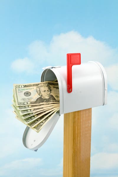 Money in the Mailbox stock image. Image of cash, dollar - 4708121