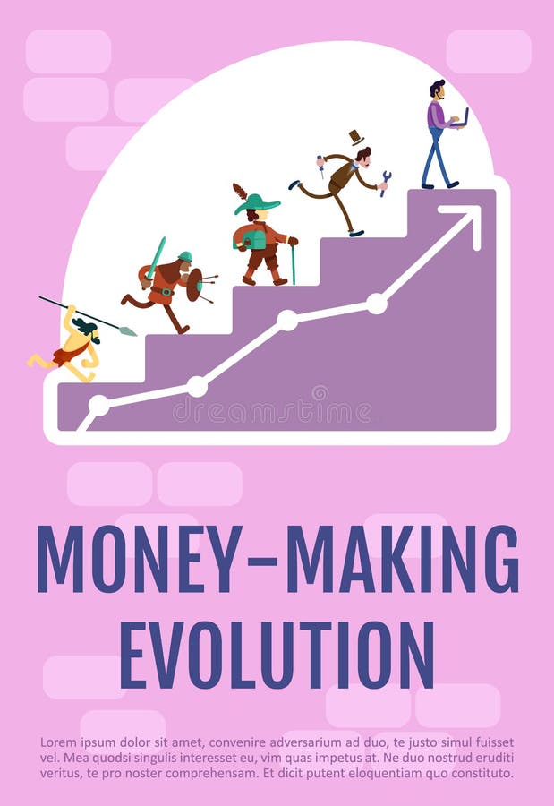 Money Making Evolution Poster Flat Vector Template Stock Vector ...