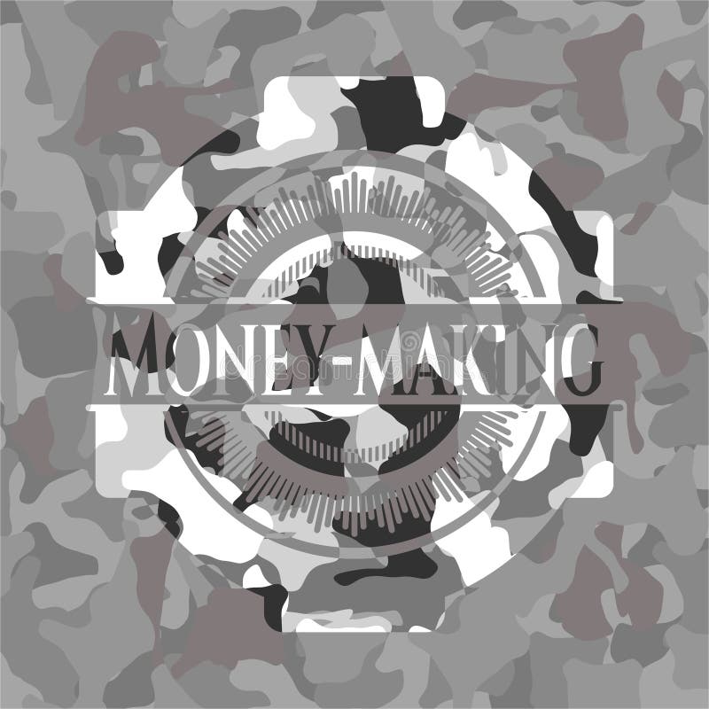Money-making Grey Camouflage Emblem. Vector Illustration Stock Vector ...