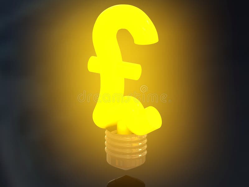 Money Making Idea. Light Bulb with Pound Symbol Stock Illustration ...