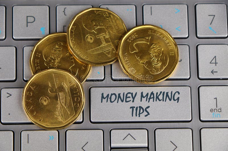 Money Making Tips Text Button on Keyboard, Concept Background Editorial ...