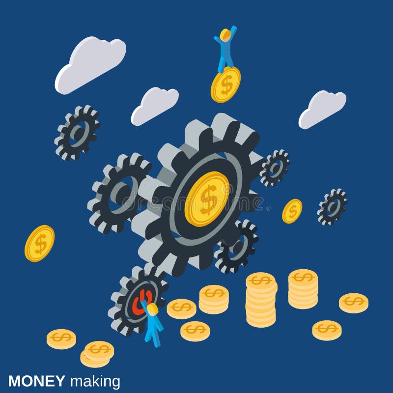 Money Making Vector Concept Stock Vector - Illustration of money, coin ...