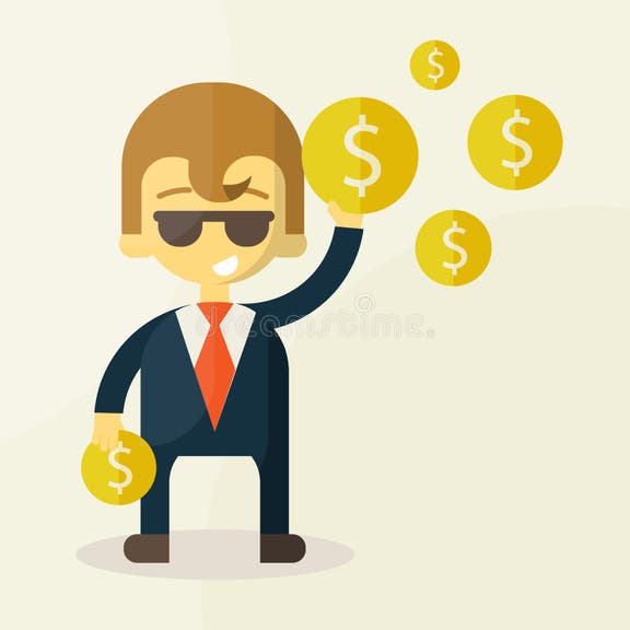 Money and Man Vector Illustration Stock Vector - Illustration of bribe ...