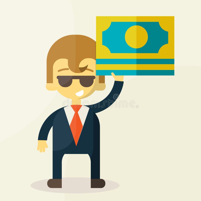 Money and Man Vector Illustration Stock Vector - Illustration of ...
