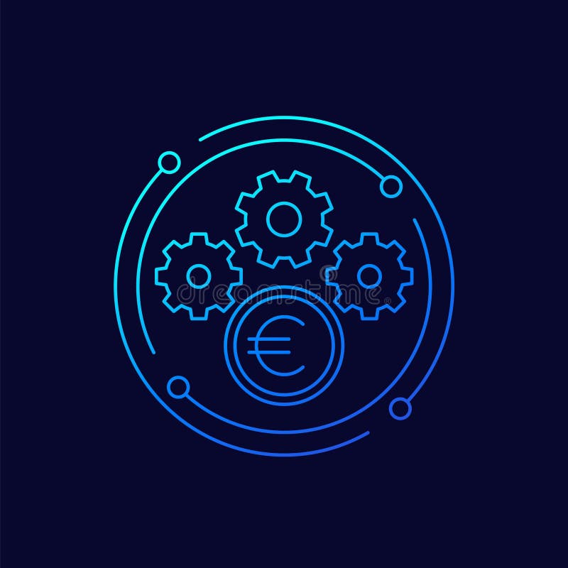 Money Management Icon with Euro Symbol, Vector Stock Vector ...