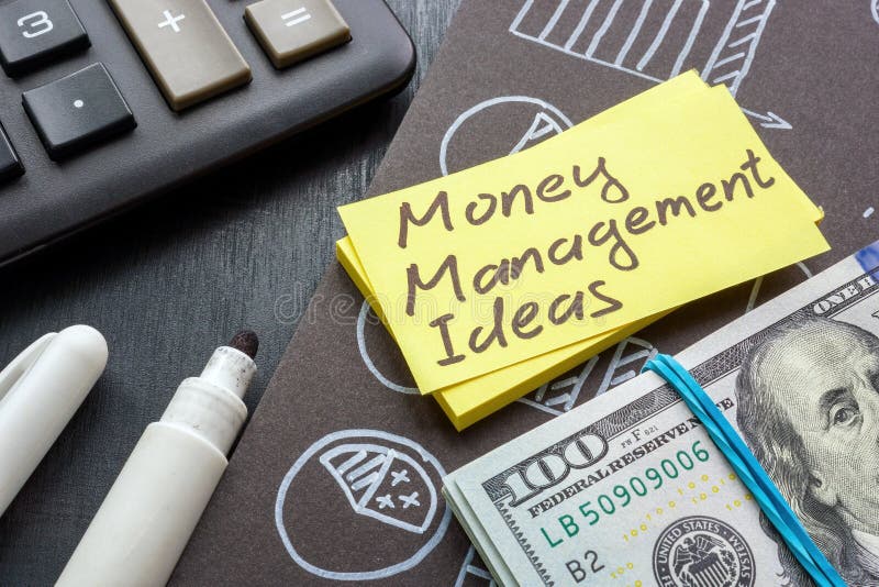 Money Management Ideas Sign on the Page with Charts. Stock Photo ...