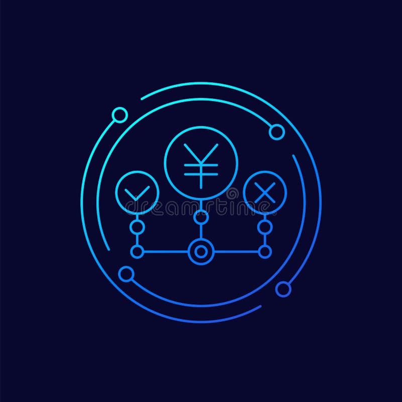 Risk Management Icon, Line Vector Stock Vector - Illustration of money ...