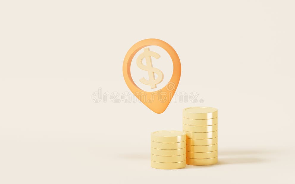 Money Mark with Cartoon Style, 3d Rendering Stock Illustration ...