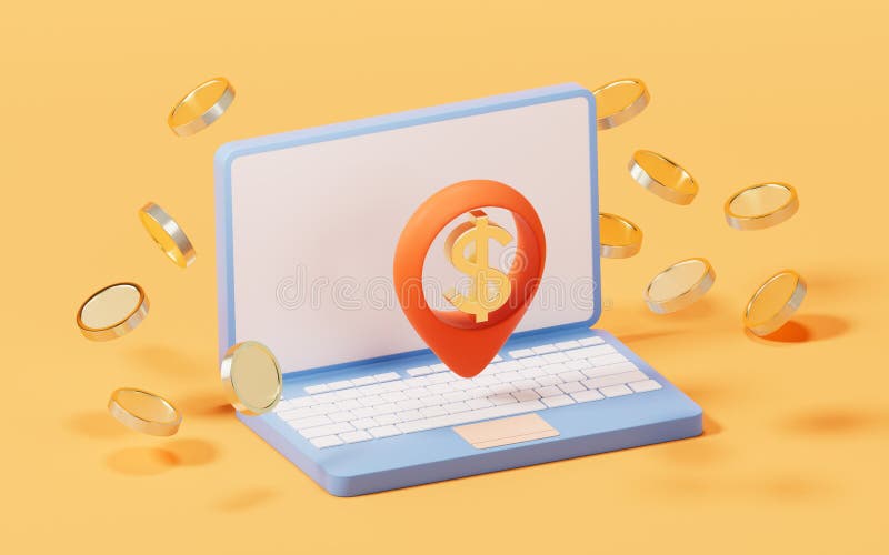 Money Mark with Cartoon Style, 3d Rendering Stock Illustration ...