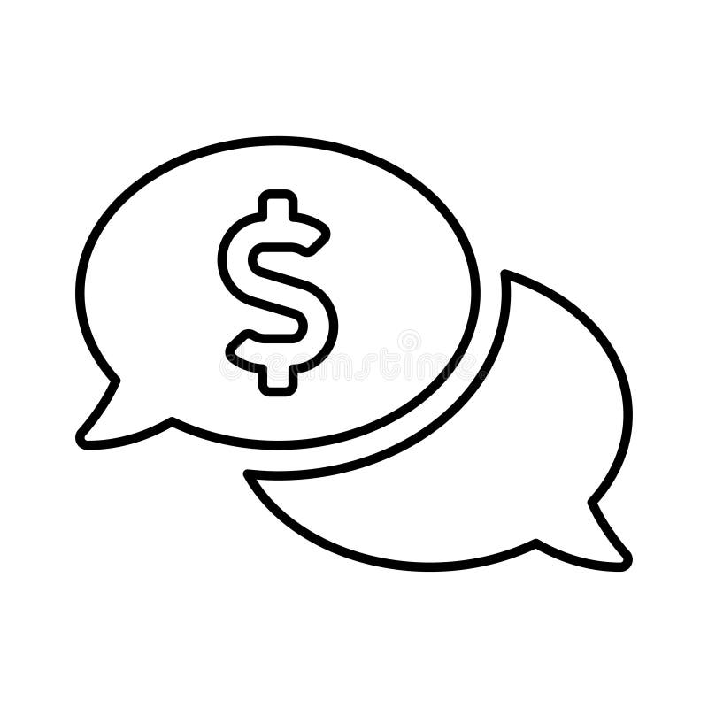 Money Messages Icon in Line Style Stock Vector - Illustration of sign ...