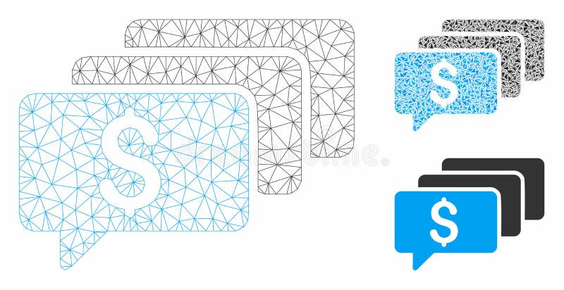 Money Messages Vector Mesh 2D Model and Triangle Mosaic Icon Stock ...