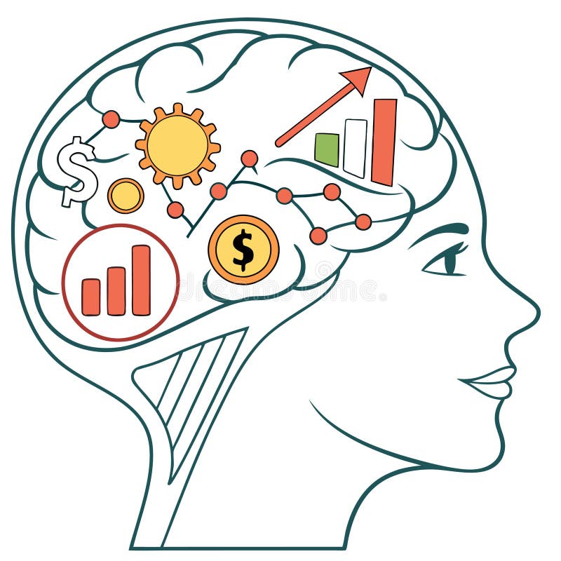 Money Mindset-for Financial Success Human Brain Stock Illustration ...