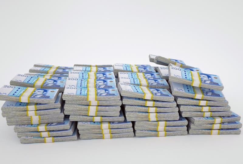 Money Morocco. 200 Moroccan Dirhams. Morocco`s Economy. 3D Rendering ...