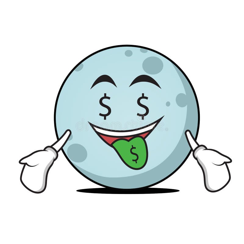 Money Mouth Moon Character Cartoon Stock Vector - Illustration of ...