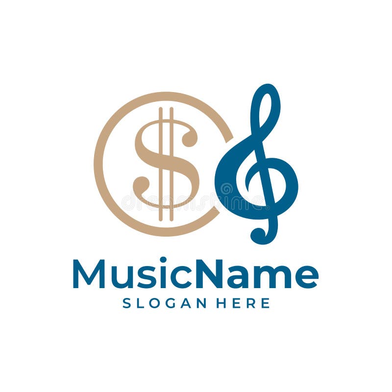 Money Music Logo Vector. Music Money Logo Design Template Stock ...