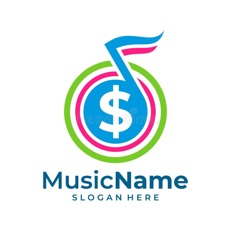 Money Music Logo Vector. Music Money Logo Design Template Stock ...