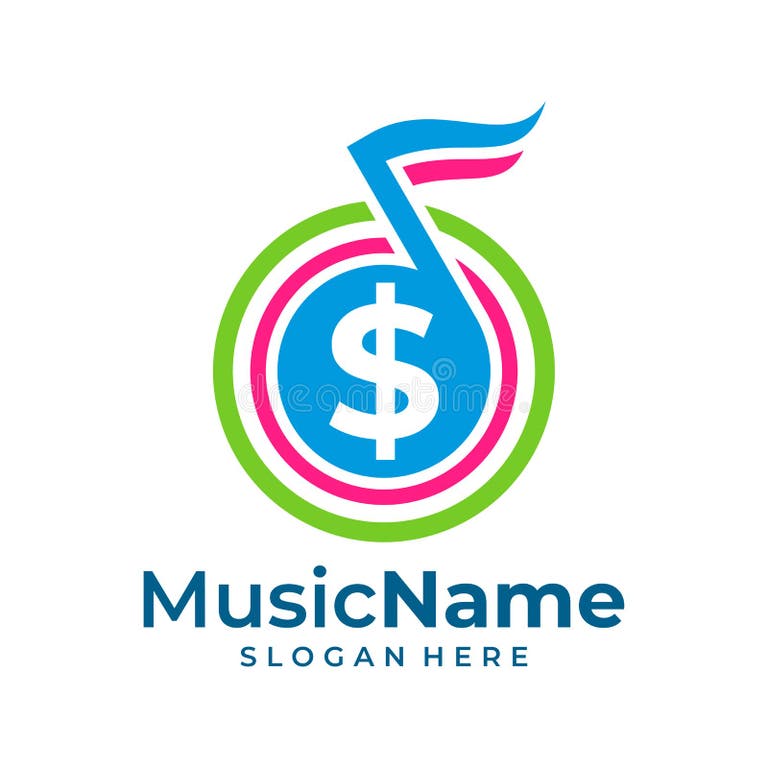 Money Music Logo Vector. Music Money Logo Design Template Stock ...