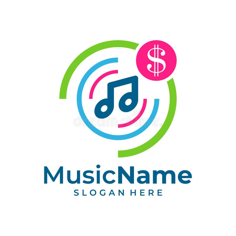 Money Music Logo Vector. Music Money Logo Design Template Stock ...