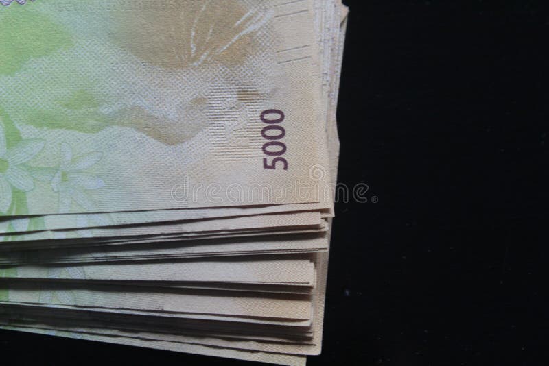 Close Up of the Corner of the Five Thousand Rupiah Note Stock Photo ...