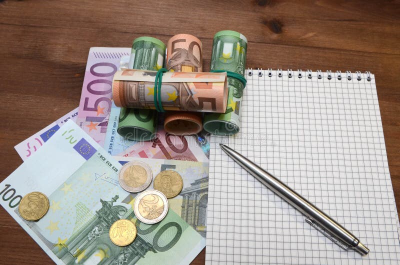 Money on Top of Notepad and daily Routine Stock Image - Image of ...