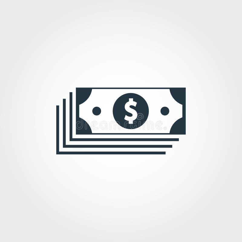 Money Notes Icon. Monochrome Design Style from Money Collection Stock ...