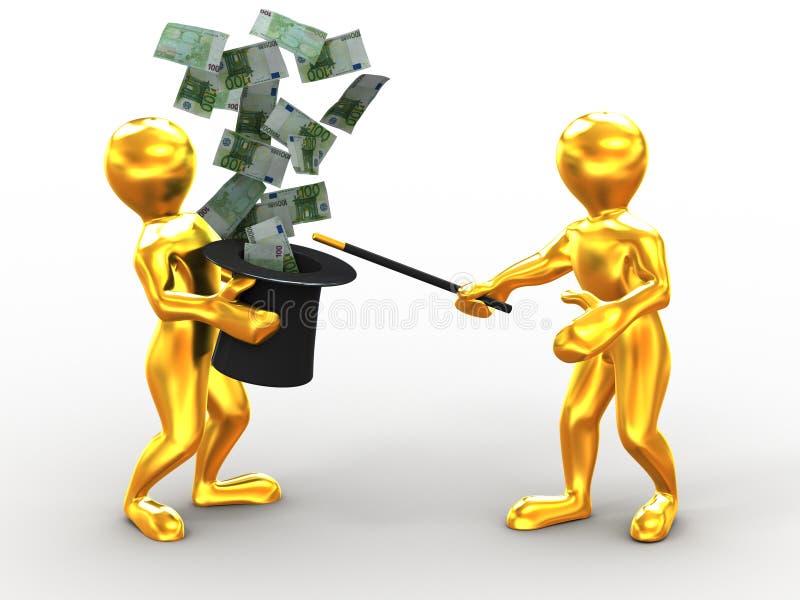 Money from nowhere. magic stock illustration. Illustration of fiction ...