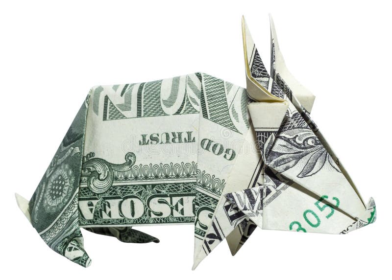 Money RABBIT Origami Easter Bunny Folded Hare Stock Photo - Image of ...