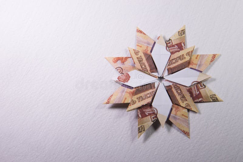 Money Origami snowflake stock image. Image of building - 77671239